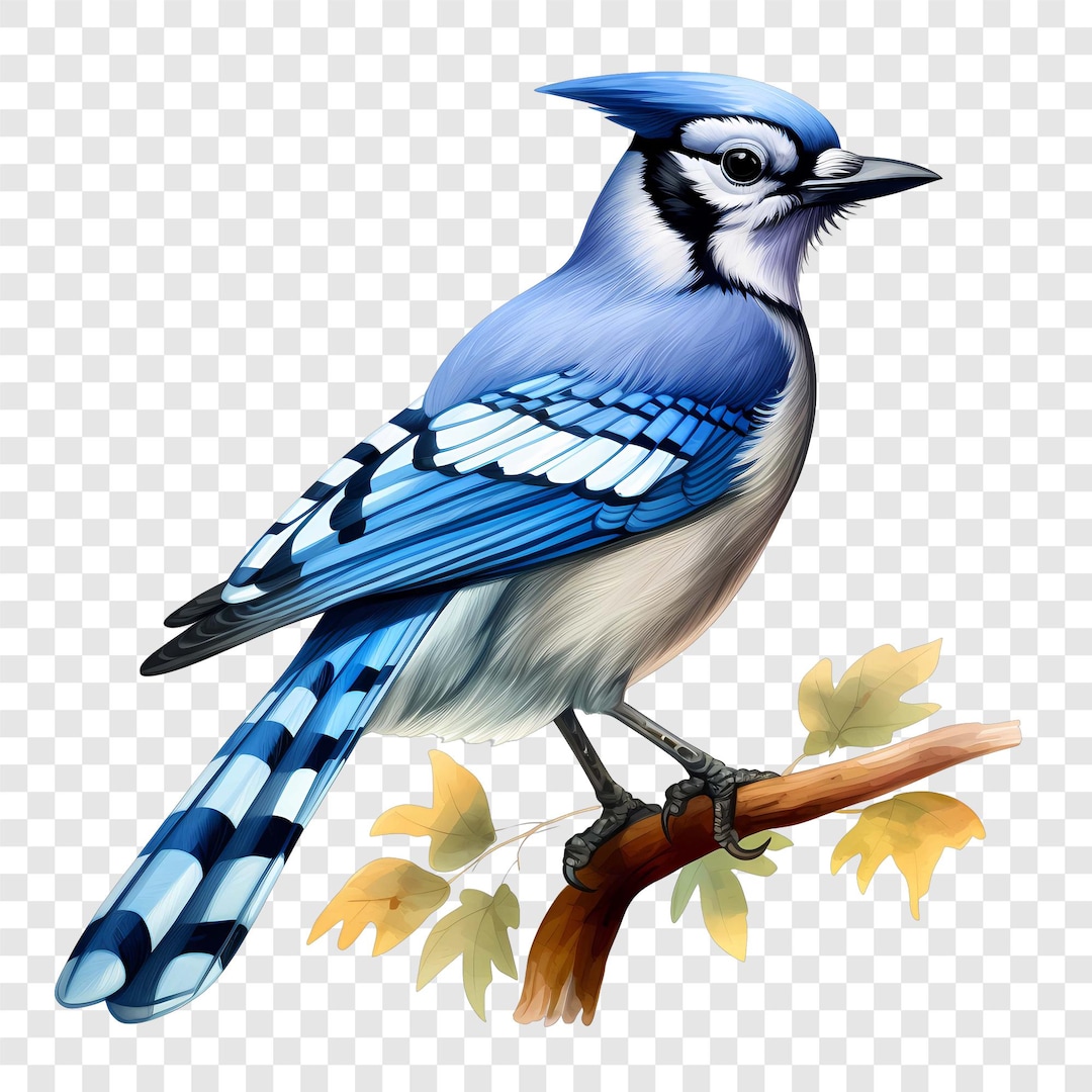 8 PNG Blue Jay Bird Clipart, Realistic Bird Images, Watercolor Clip Art ...