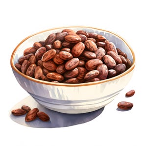 Cocoa Beans Clipart, Cocoa Beans on Bowl Images, 10 Watercolor Clip Art ...