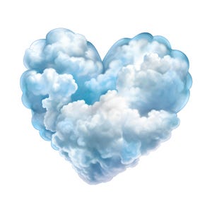 Watercolor Heart Cloud Clipart: Printable Valentine's Day Jpgs ...