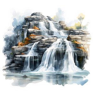 Waterfall Clipart, Water Falls Images, 10 Watercolor Clip Art ...