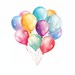 15 Party Balloons Clipart, Coloured Balloon Clipart, Watercolor Clipart ...