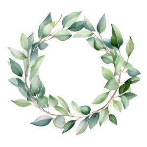 Eucalyptus Leaves Clipart, Eucalyptus Wreath Images, 10 Watercolor Clip ...