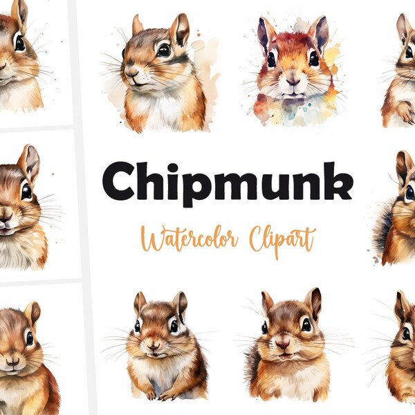Chipmunk Clipart - Etsy