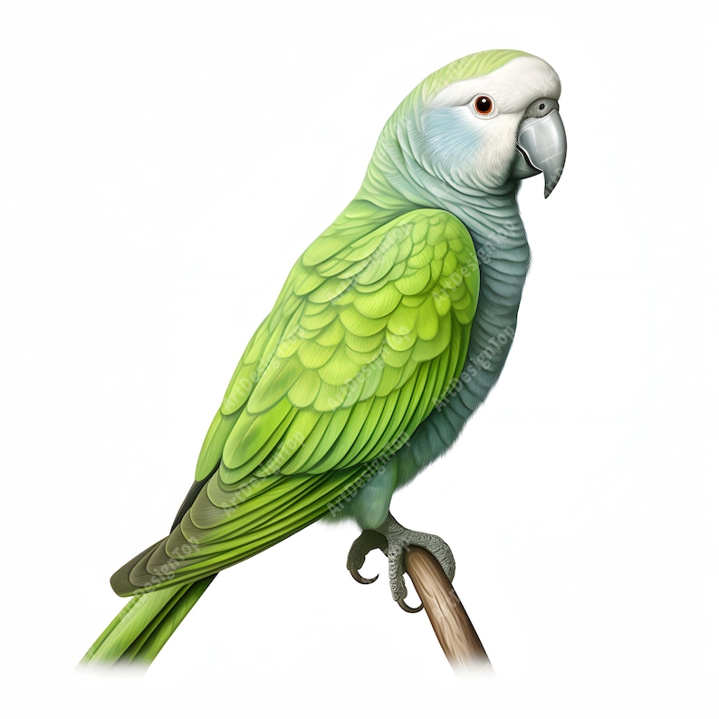 Watercolor Green Quaker Parrot Clipart: Commercial Use (jpgs) - Etsy