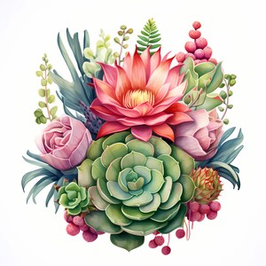 Succulents Clipart, Cactus Succulent Images, 10 Watercolor Clip Art ...