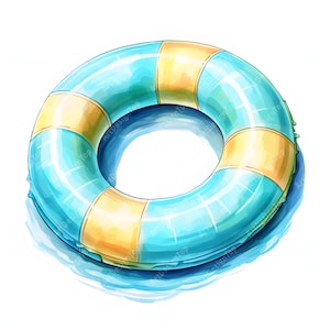 Swim Ring Clipart, Swimming Ring Images, 10 Watercolor Clip Art ...