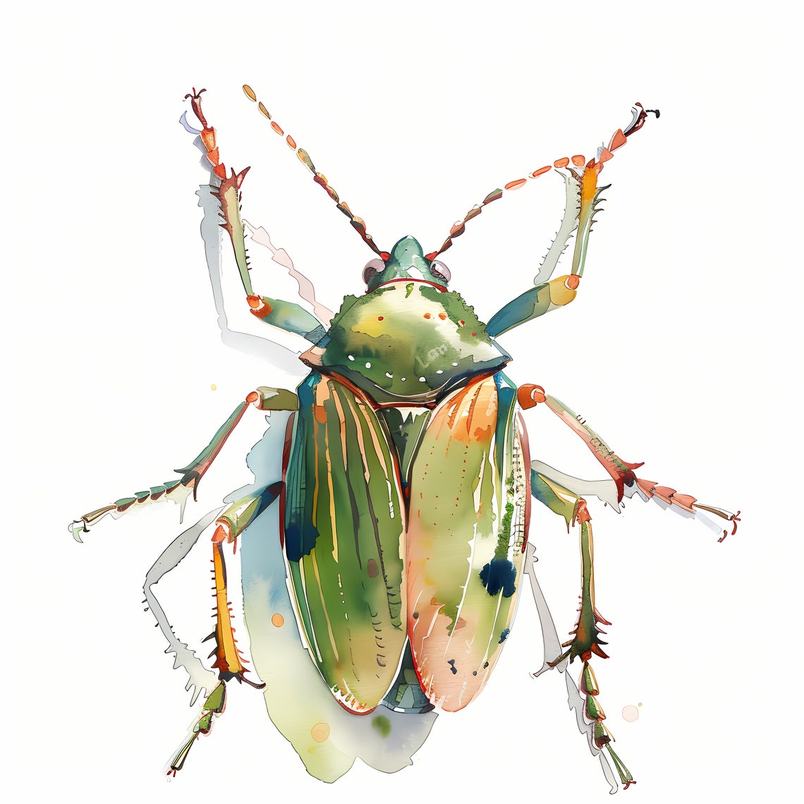 Watercolor Beetle Clipart: Insect Art, Commercial Use (jpgs) - Etsy