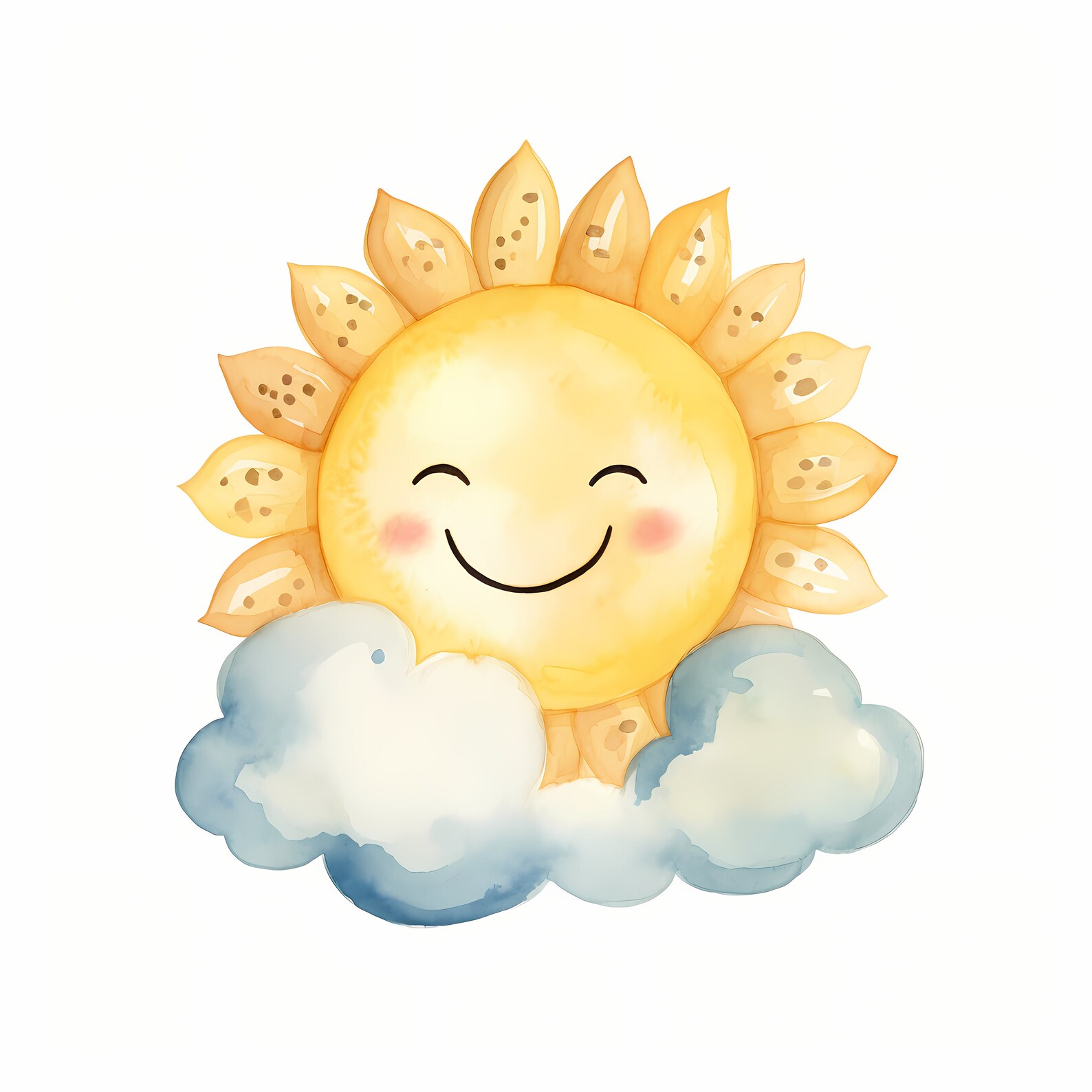 Happy Sun Clipart, Smiling Suns Images, 10 Watercolor Clip Art ...