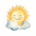 Happy Sun Clipart, Smiling Suns Images, 10 Watercolor Clip Art ...