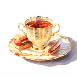 English Teatime Clipart, Tea Time Images, 10 Watercolor Clip Art ...