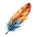 Watercolor Rainbow Feather Clipart: Bird Feather Images (jpgs) - Etsy