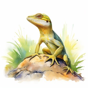 Lizard Clipart, Reptiles Images, 10 Watercolor Clip Art, Printable Jpgs ...