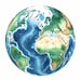 Map Globe Clipart, World Map Images, 10 Watercolor Clip Art, Printable ...