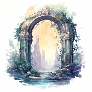 Magical Portal Clipart, Magical Gateway Images, 10 Watercolor Clip Art ...