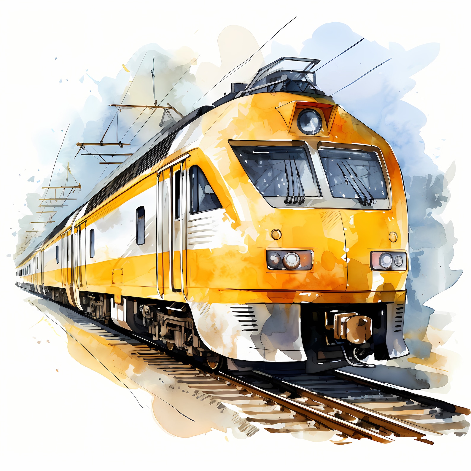 Express Train Clipart, Abandoned Train Images, 10 Watercolor Clip Art ...