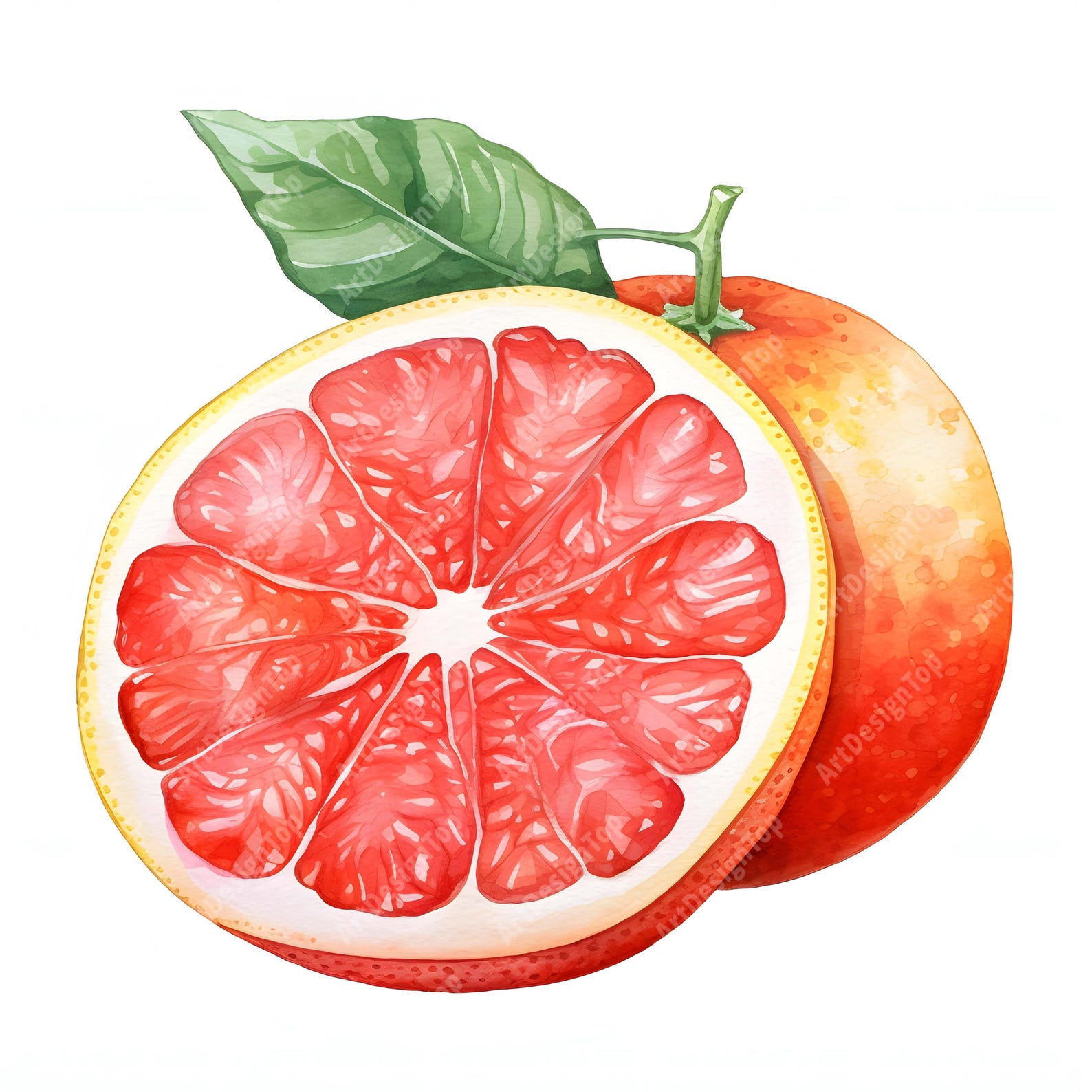 Fresh Grapefruit Clipart, Raw Grape Fruit Images, 10 Watercolor Clip ...