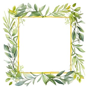 Botanical Frame Clipart, Floral Border Frames Images, 10 Watercolor ...