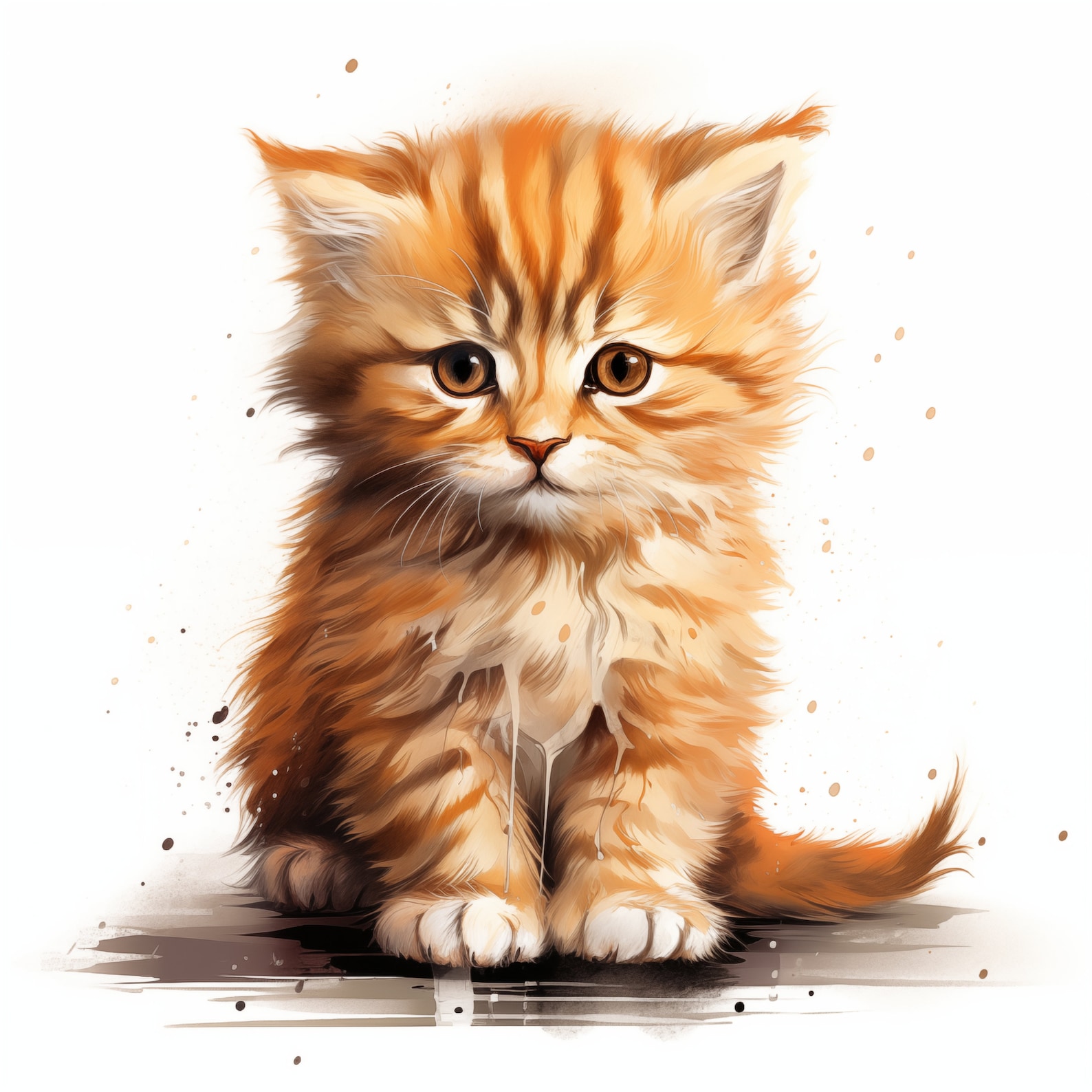 10 Grumpy Kitten, Sad Cat JPG, Watercolor Clipart, Printable Image ...