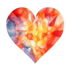 Abstract Heart Clipart, Colorful Hearts Images, 10 Watercolor Clip Art ...