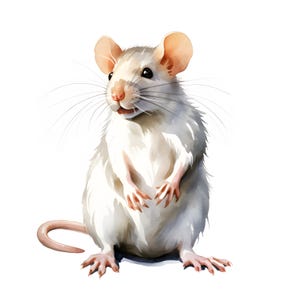 Cute Rat Clipart, Funny Rat Images, 10 Watercolor Clip Art, Printable ...