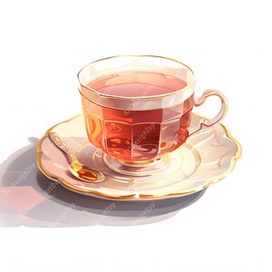 English Teatime Clipart, Tea Time Images, 10 Watercolor Clip Art ...
