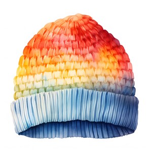 Watercolor Knitted Hat Clipart: Winter Hat Images (jpgs, Commercial Use ...