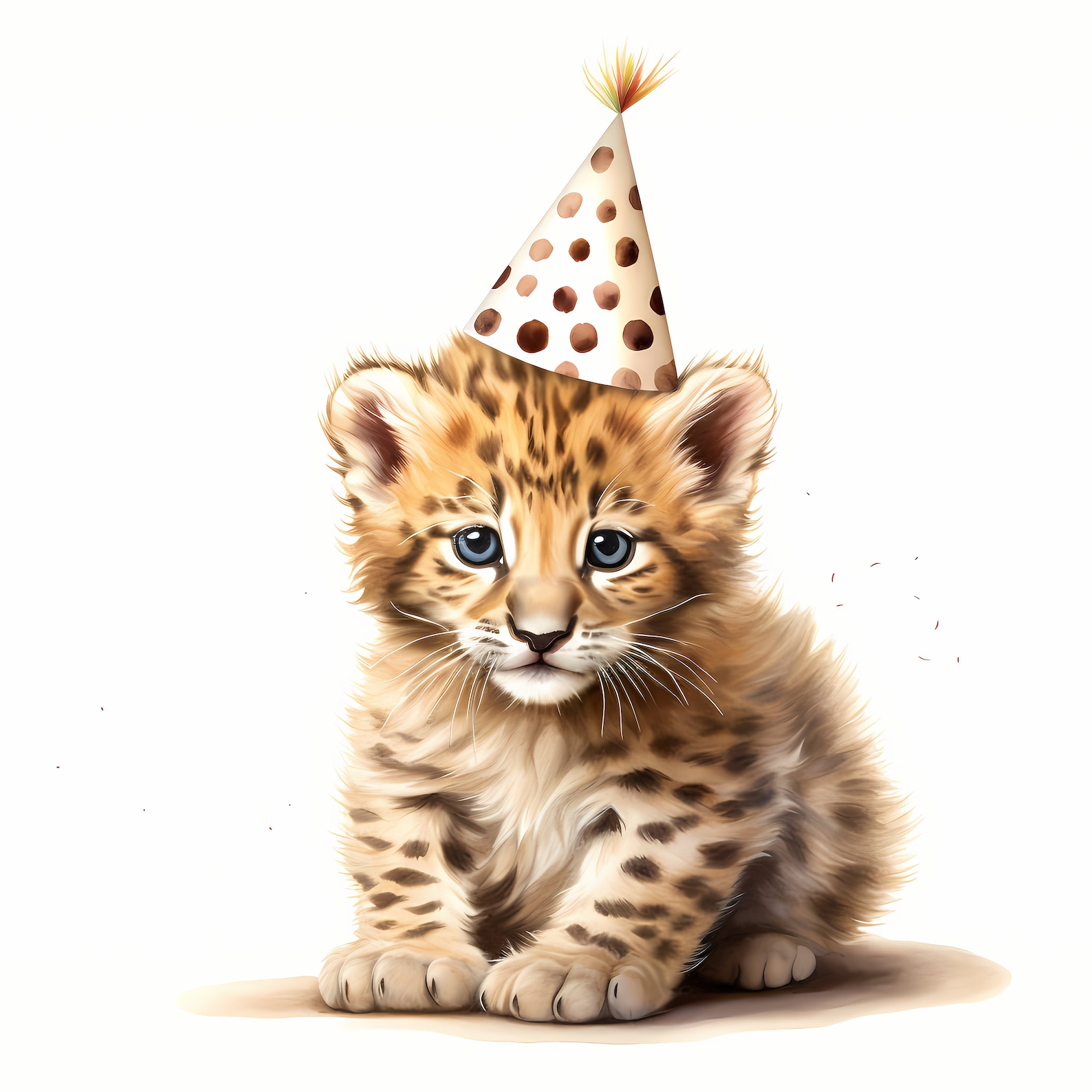 Leopard With Party Hat, Funny Leopard Watercolor Clipart Set With 10 ...