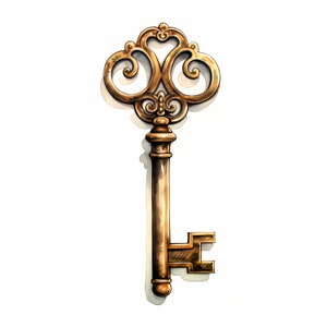Vintage Key Clipart, Antique Keys Images, 10 Watercolor Clip Art ...
