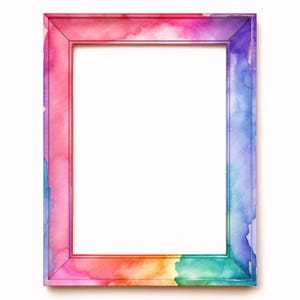 Watercolor Frame Clipart, Colorful Border Images, 10 Watercolor Clip ...