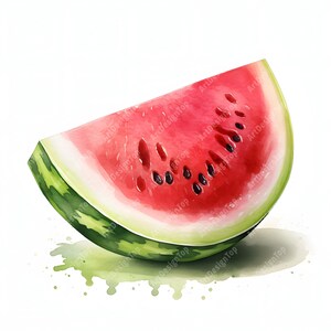 Watermelon Fruit Clipart, Summer Fruit Images, 10 Watercolor Clip Art ...