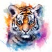 Cute Tiger Clipart, Tiger Cub, Big Wild Cat Images, 10 Watercolor Clip ...