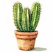 Cactus Clipart, Cactus in Pot Images, 10 Watercolor Clip Art, Printable ...