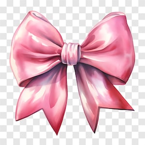 10 PNG Pink Bow, Pastel Bows Clipart, Watercolor Clip Art, Instant ...