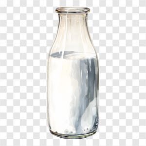 Watercolor Milk Bottle Clipart: 10 PNG Images (commercial Use) - Etsy