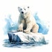 Watercolor Polar Bear Clipart: Arctic Animal Jpgs (commercial Use) - Etsy