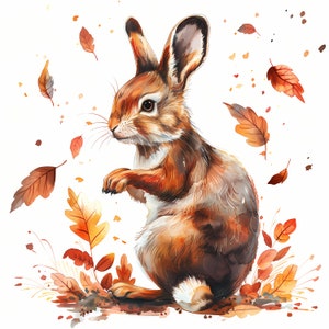 Autumn Animal Clipart, Fall Woodland Animals Images, 10 Watercolor Clip ...