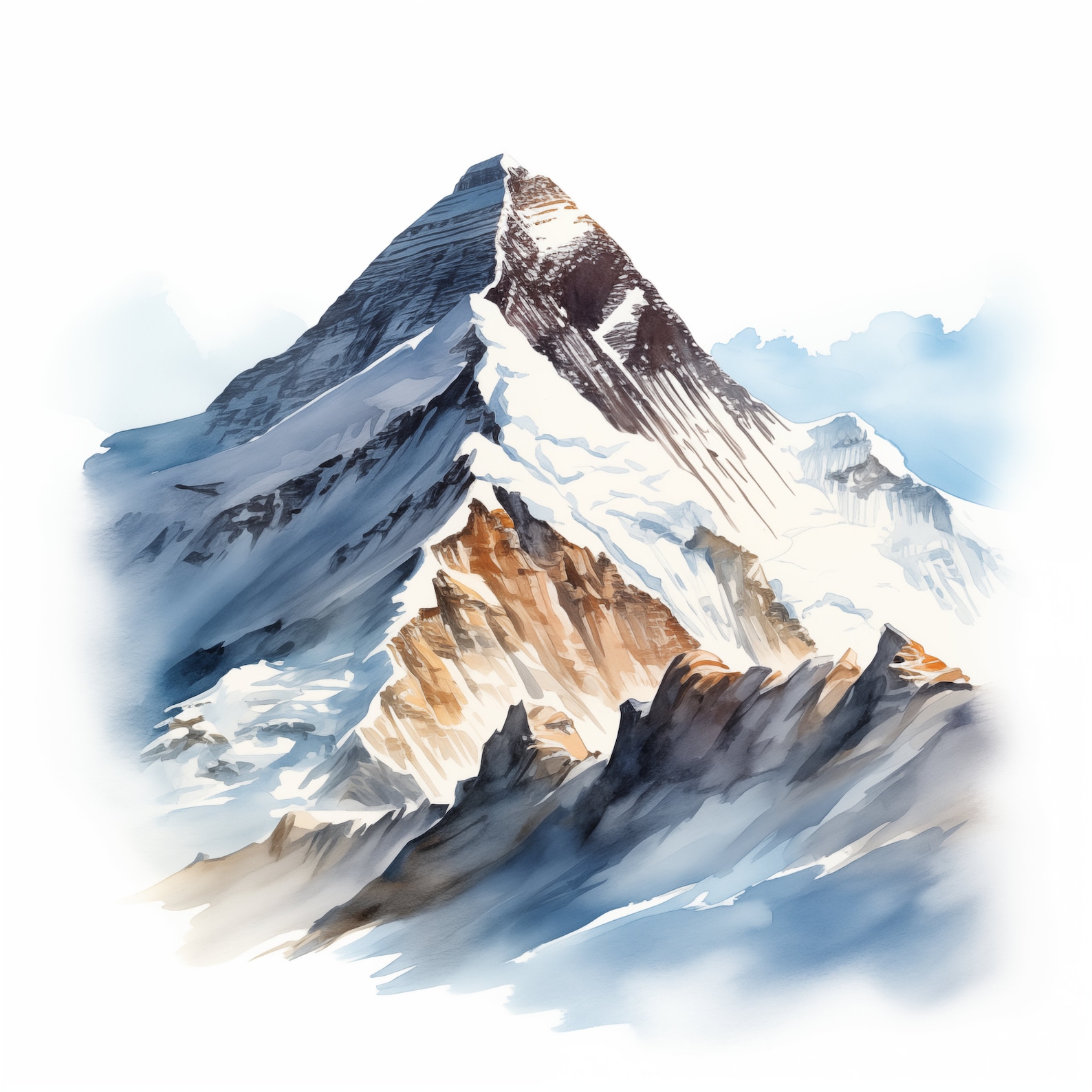 Mount Everest Clipart, Mountain Everest Images, 10 Watercolor Clip Art ...