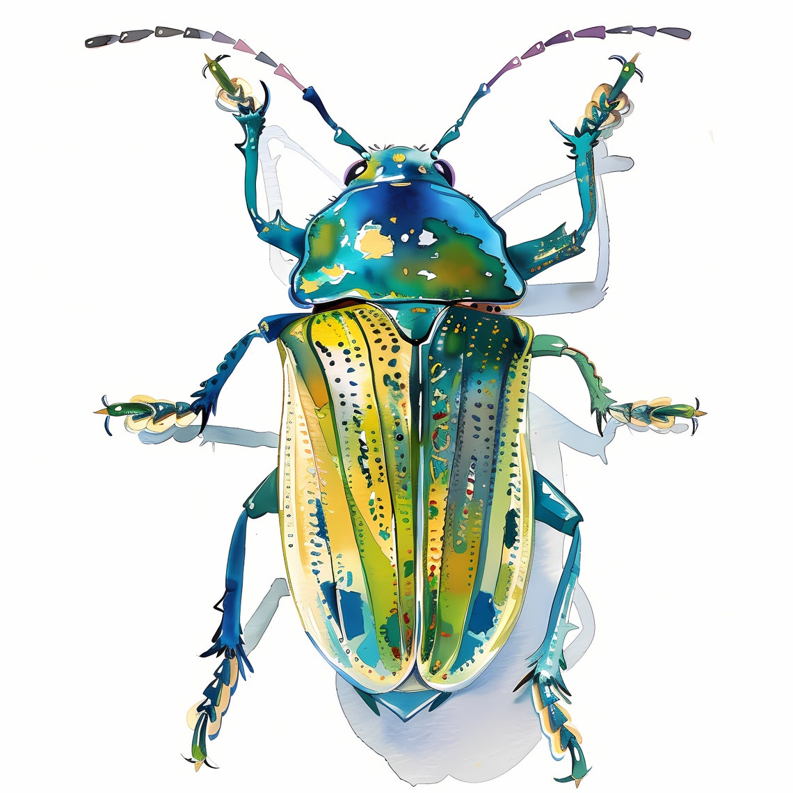 Watercolor Beetle Clipart: Insect Art, Commercial Use (jpgs) - Etsy