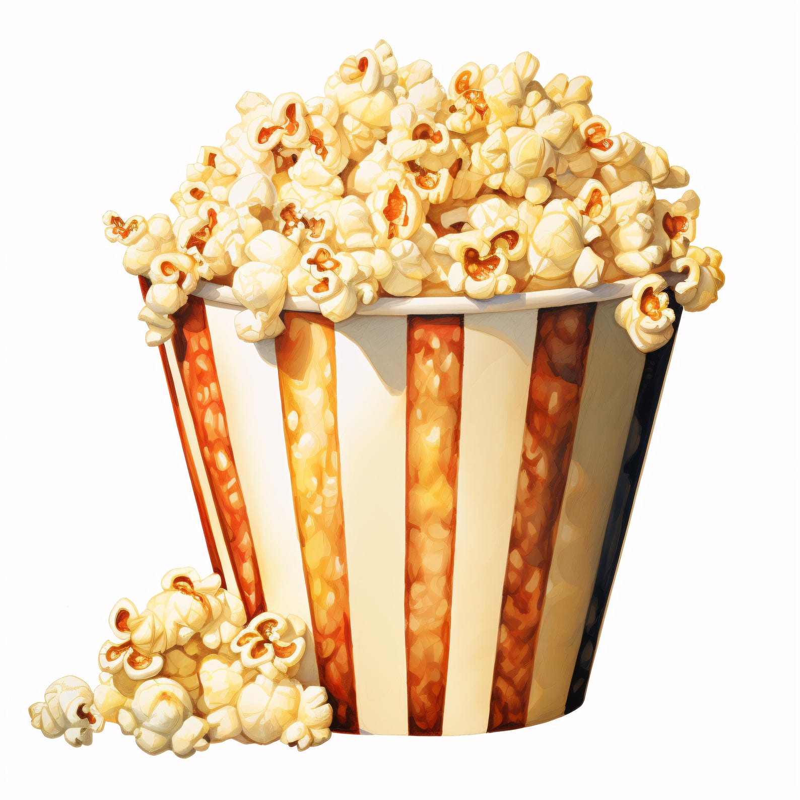 Watercolor Popcorn Clipart: Snack Food JPG Images for Commercial Use ...