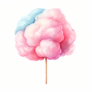 Cotton Candy Clipart, Cotton Sweets Images, 10 Watercolor Clip Art ...