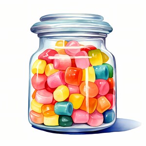 Jar With Candies Clipart, Candy Jars Images, 10 Watercolor Clip Art ...