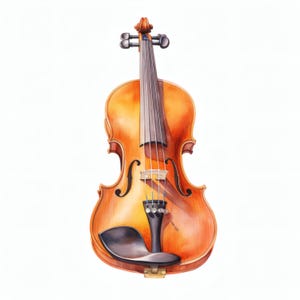 Violin Clipart, Classical Music Instrument Images, 10 Watercolor Clip ...