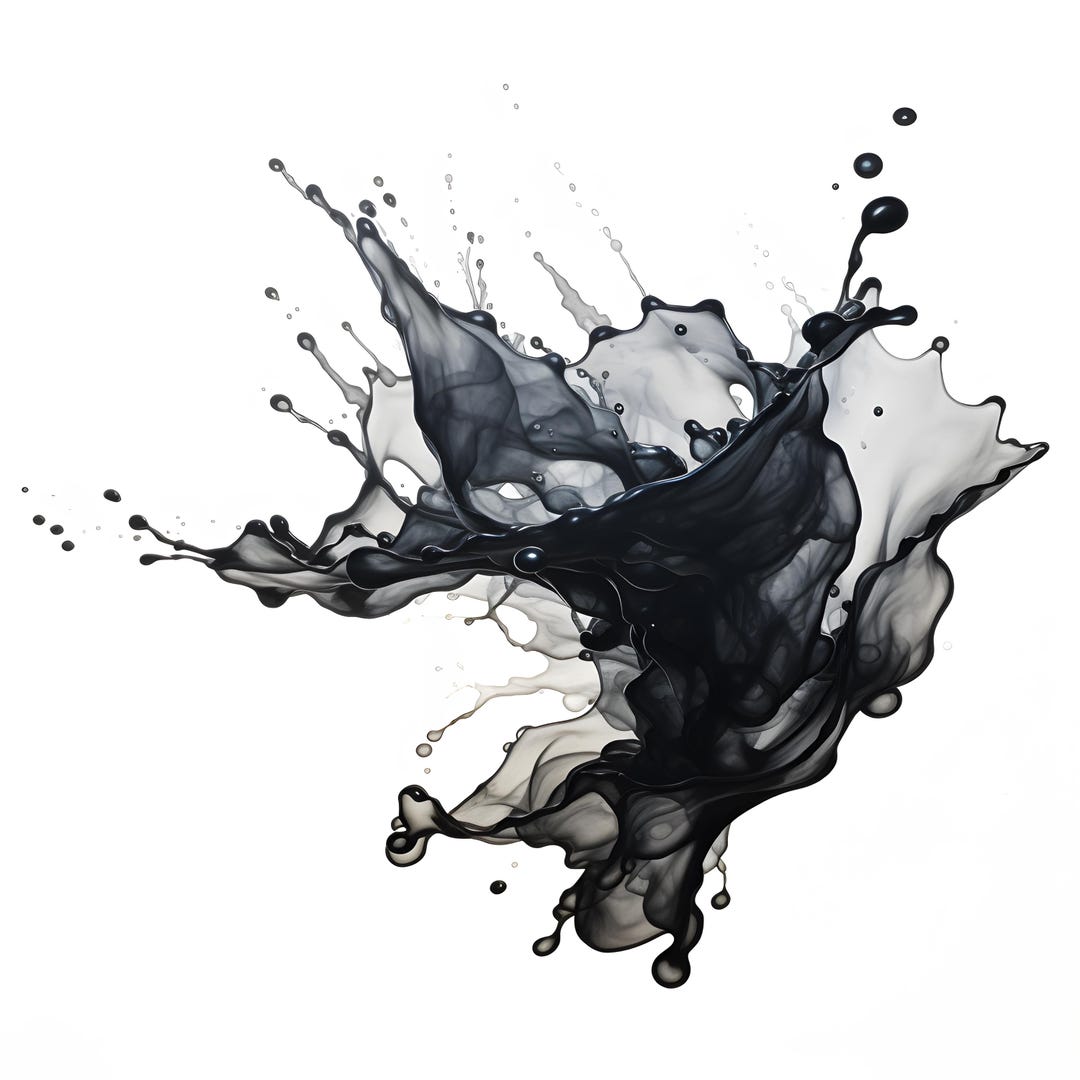 Black Splash Clipart, Black Ink Splashes Images, 10 Watercolor Clip Art ...