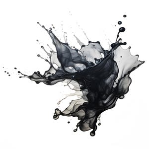 Black Splash Clipart, Black Ink Splashes Images, 10 Watercolor Clip Art ...