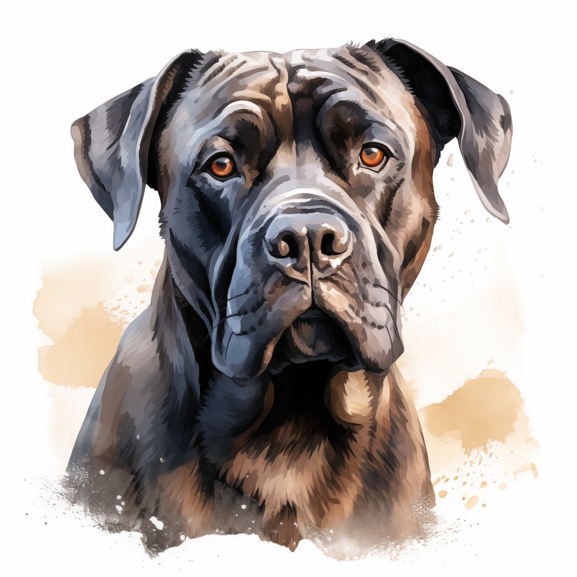 10 Cane Corso, Dog Clipart, Cane Corso Italiano JPG, Watercolor Clipart ...