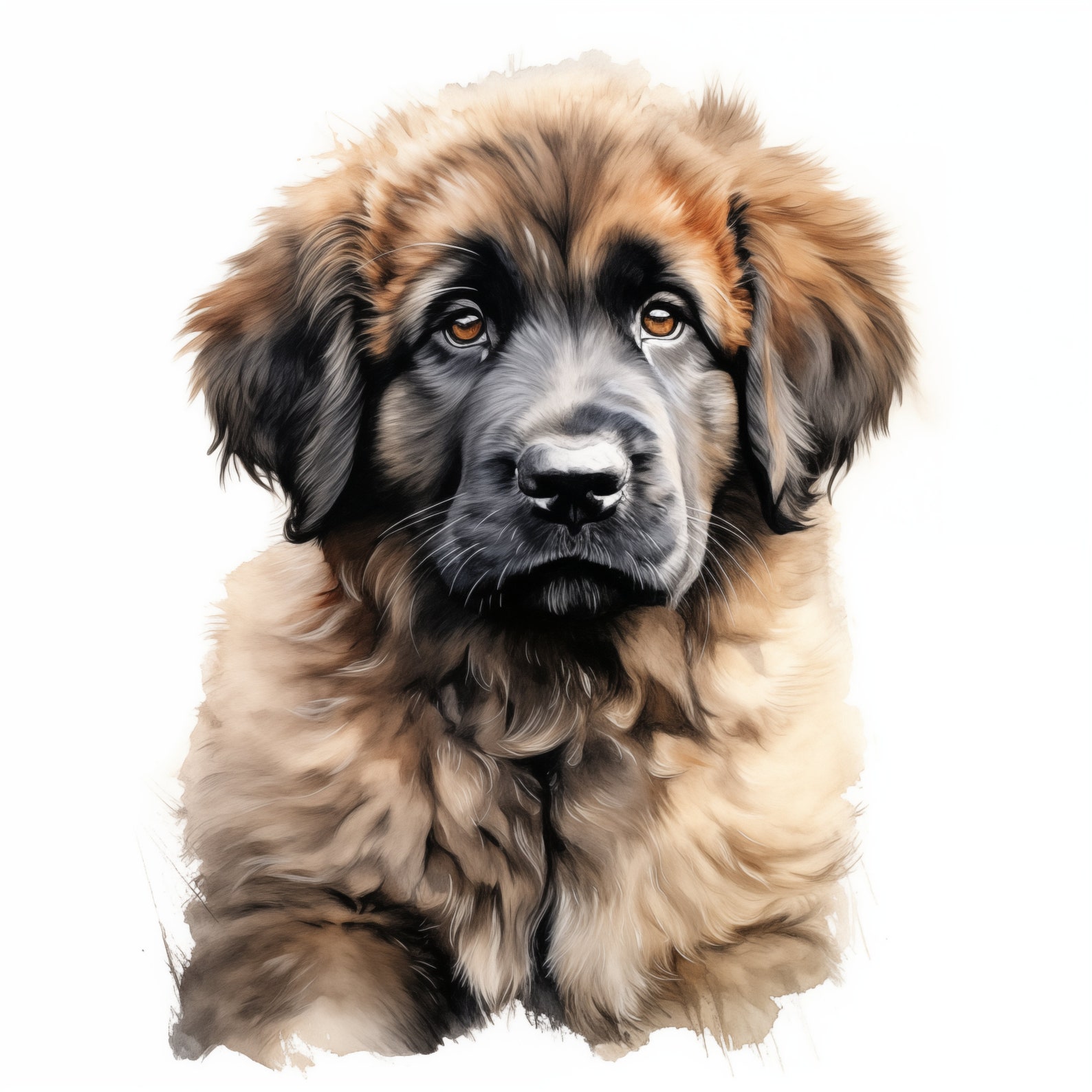 10 Leonberger, Puppy Dog, Leo Dog JPG, Watercolor Clipart, Printable ...