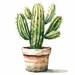 Cactus Clipart, Cactus in Pot Images, 10 Watercolor Clip Art, Printable ...