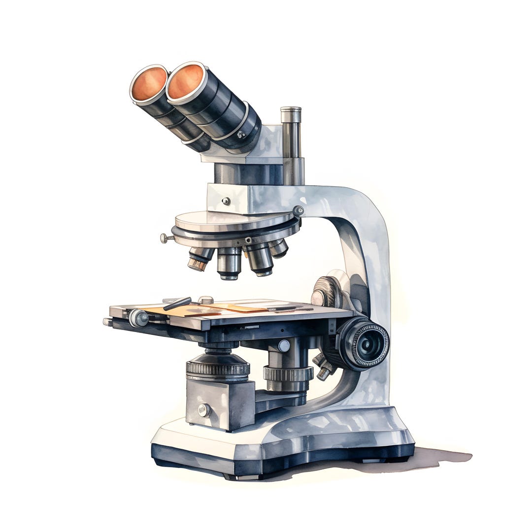 Microscope Clipart, Science Images, 10 Watercolor Clip Art, Printable ...