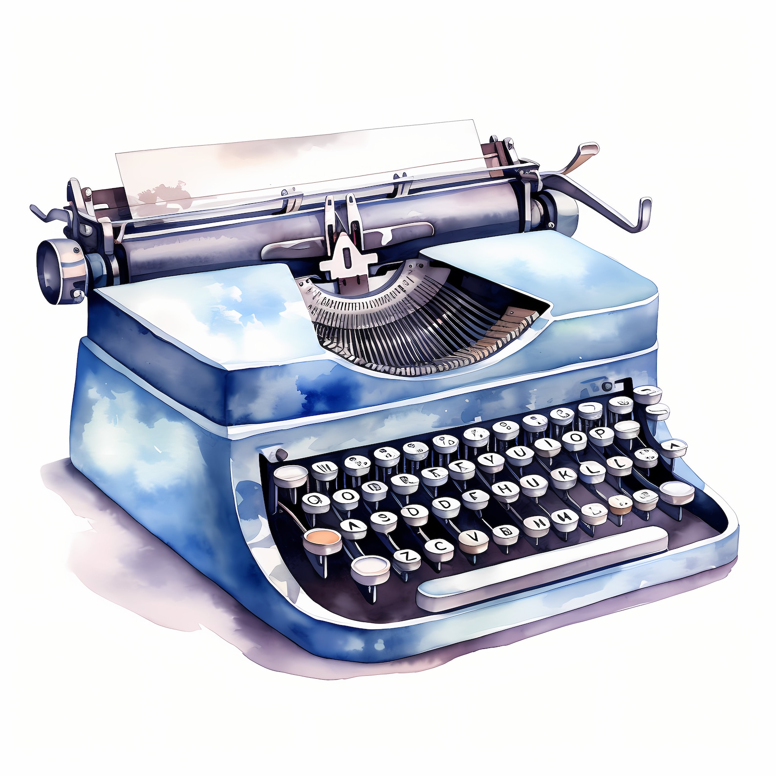 Typewriter Clipart, Vintage Typewriters Images, 10 Watercolor Clip Art ...