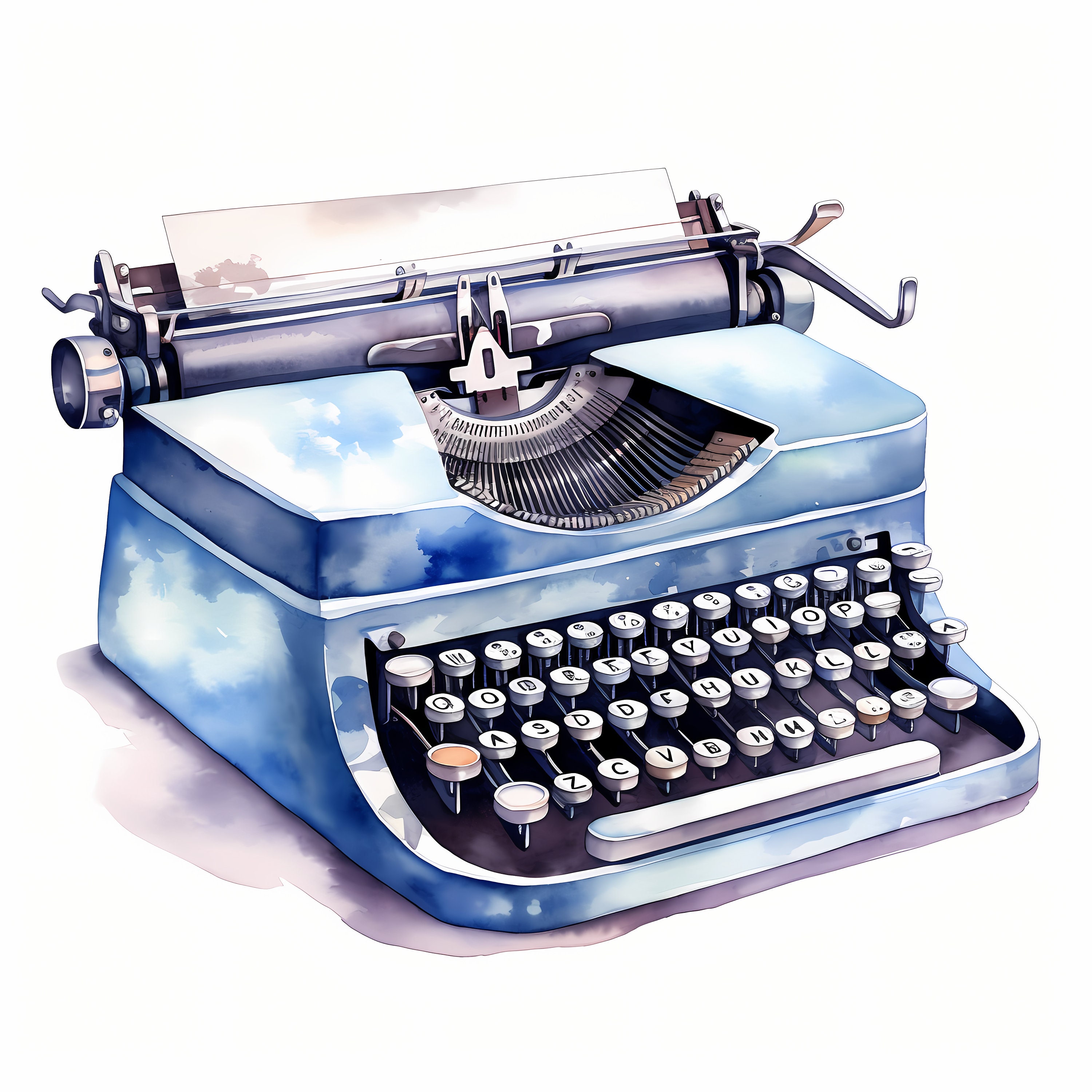 Typewriter Clipart, Vintage Typewriters Images, 10 Watercolor Clip Art ...